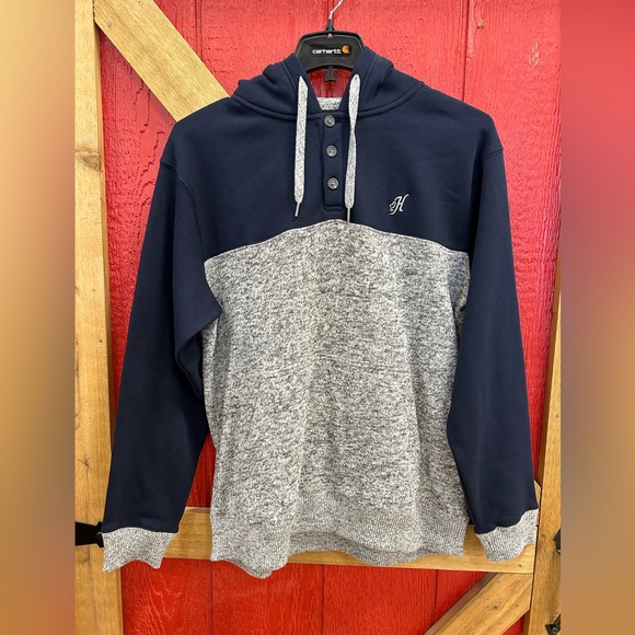 Hooey | Jackets & Coats | Nwt Jimmy Hooey Mens Gray Hoodie With Navy ...